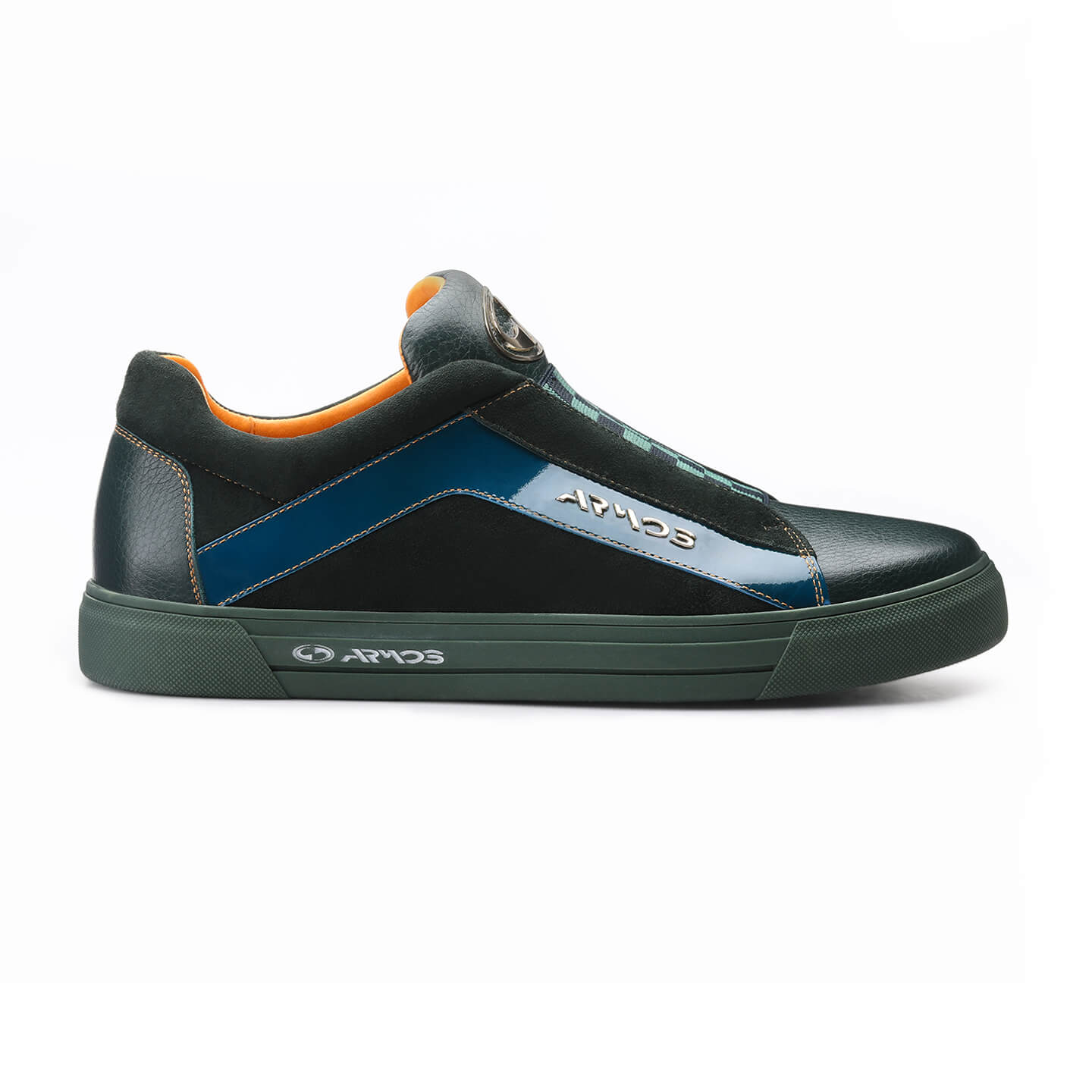 Men's Blue & Green Chess Print Sneakers | ARMOS – Armos