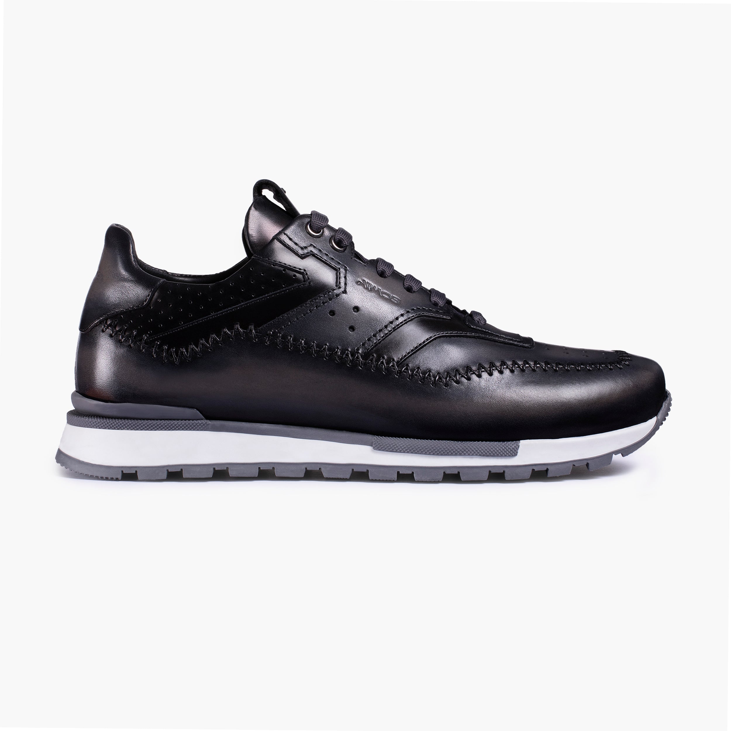 Men's Brown Patina Leather Sneakers | ARMOS