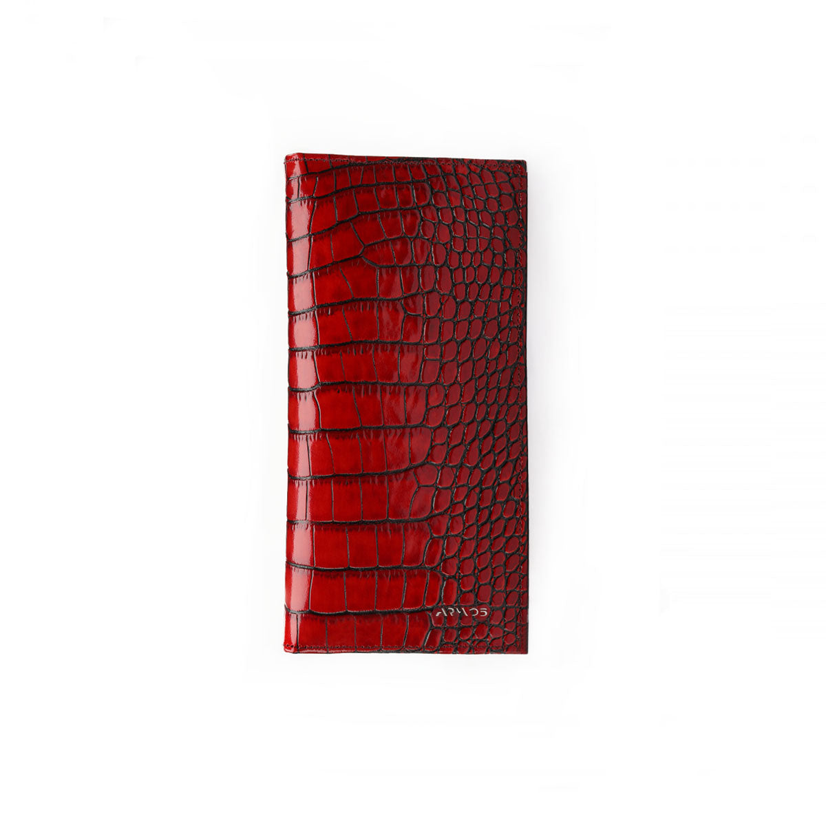 Red croc-printed wallet | ARMOS